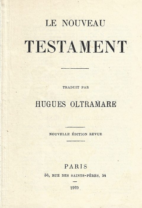 Nouveau Testament - Oltramare 1929 - Bibliorama